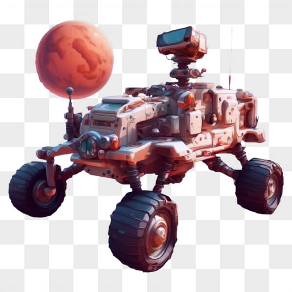 Download Futuristic Mars Rover with Red Planet Cartoons Online ...