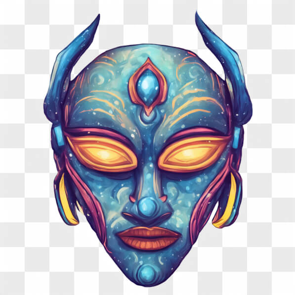 Download Stylized Fantasy Mask with Celestial Patterns Cartoons Online ...