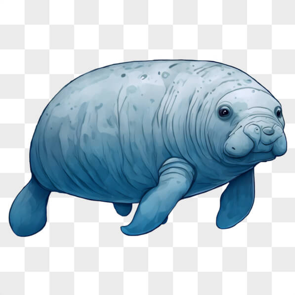Descarga Ilustración de un manatí nadando Cartoons En Línea - Creative ...
