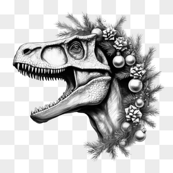 Descarga Tiranosaurio Rex con Corona de Navidad Bocetos En Línea ...