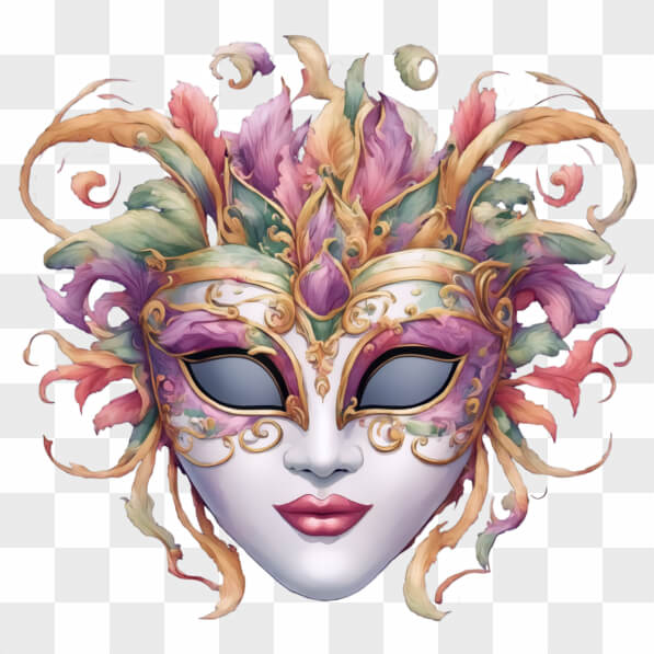 Download Colorful Masquerade Mask with Feathers Cartoons Online ...