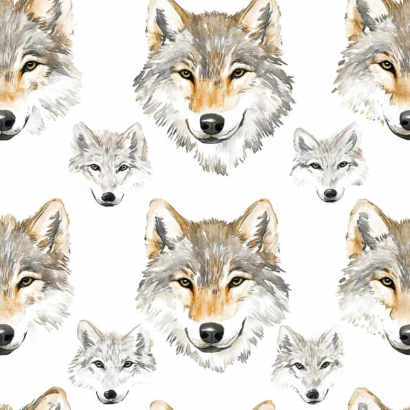 Download Artistic Pattern of Wolves Patterns Online - Creative Fabrica