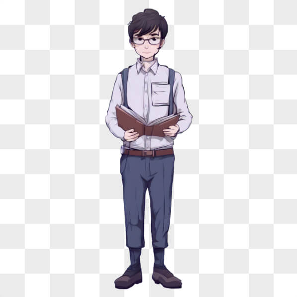 Download Animated Character Holding a Book Cartoons Online - Creative ...