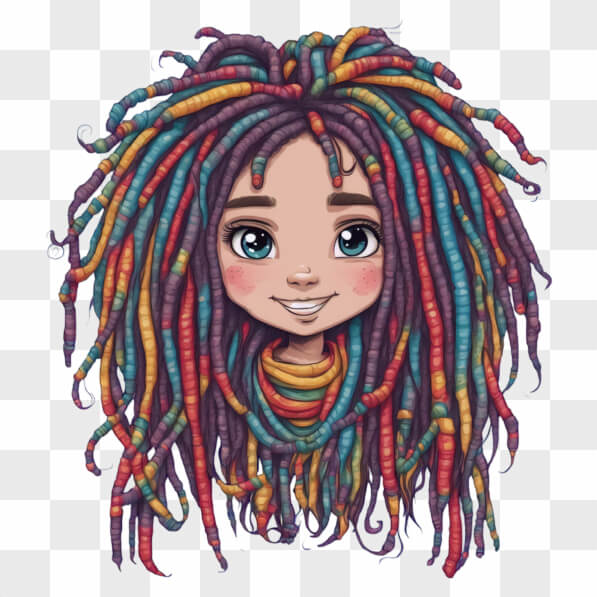 Baixe Personagem Colorido com Dreadlocks Cartoons - Creative Fabrica
