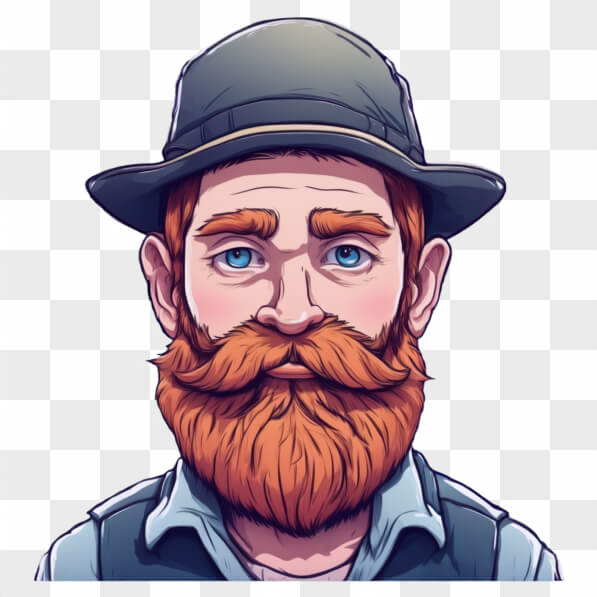 Télécharger Illustration d'un homme avec une barbe rouge et un chapeau ...
