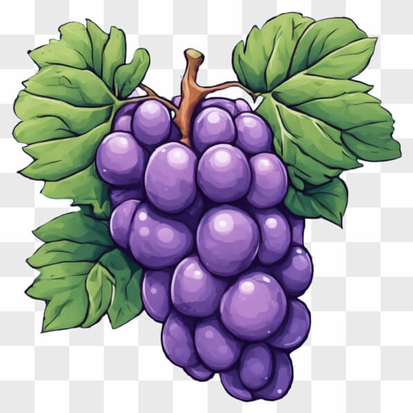 Descarga Ilustración de uvas moradas con hojas verdes Cartoons En Línea ...