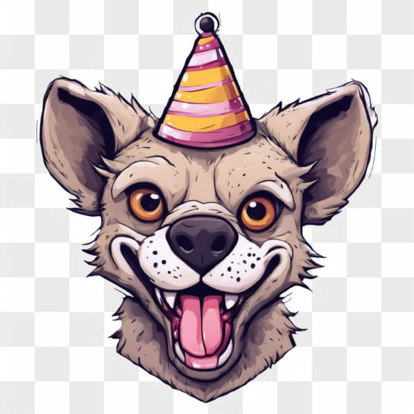 Download Vrolijke Hond met Feesthoed Cartoons online op Creative Fabrica