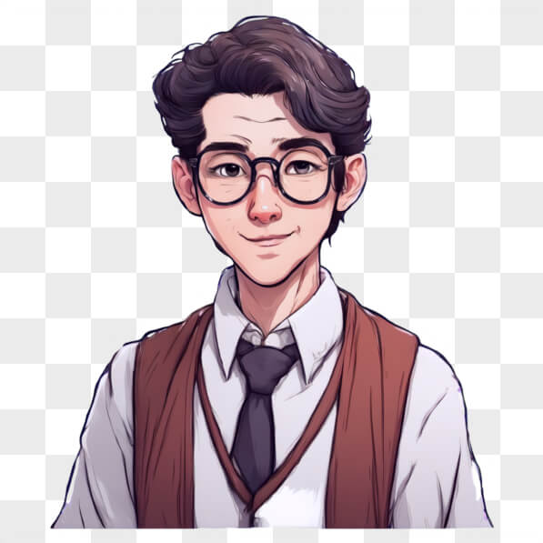 Download Friendly Animated Character in Semi-Formal Attire Cartoons ...