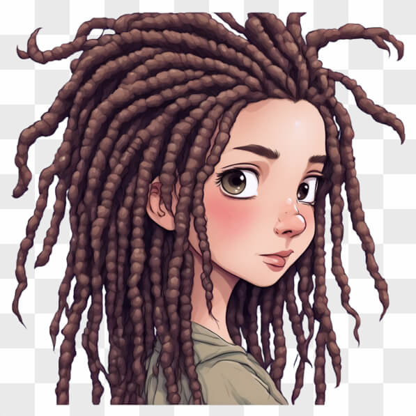 Baixe Ilustração de uma garota com dreadlocks Cartoons - Creative Fabrica
