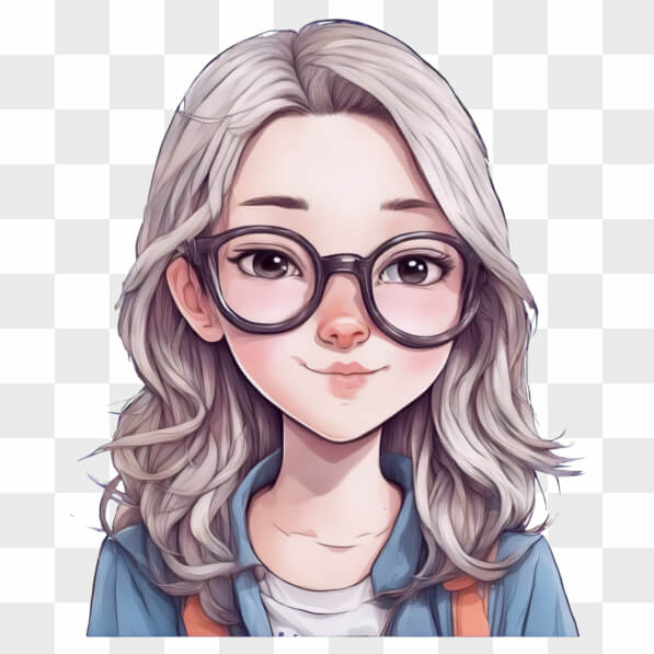 Descarga Retrato estilizado de una niña joven Cartoons En Línea - Creative Fabrica