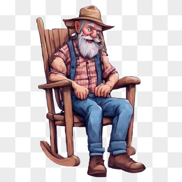 Download Elderly Man in Rocking Chair Cartoons Online - Creative Fabrica