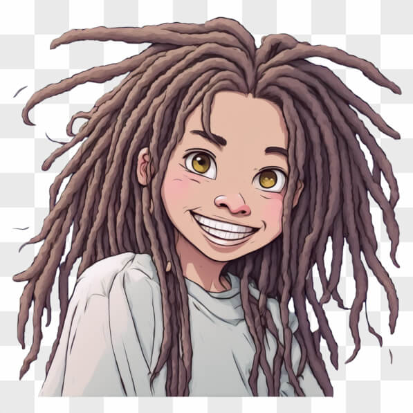 Download Cheerful Cartoon Character with Dreadlocks Cartoons Online ...