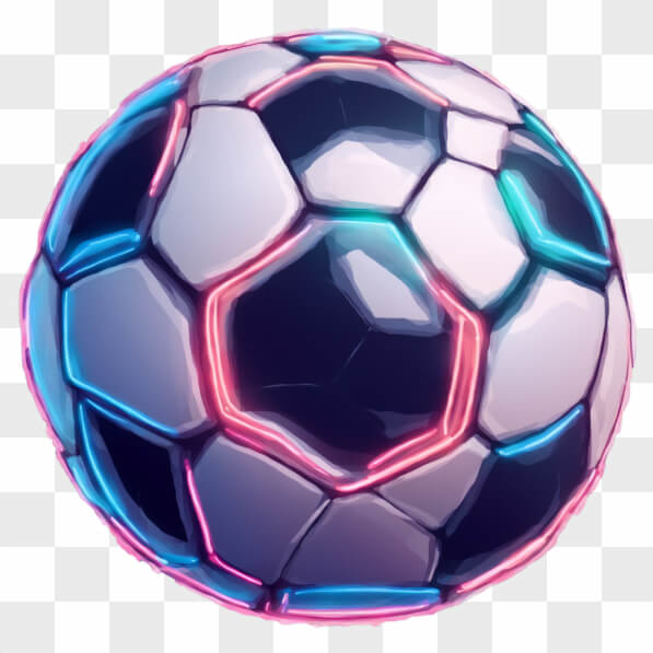 Download Stylized Soccer Ball with Neon Accents Cartoons Online ...