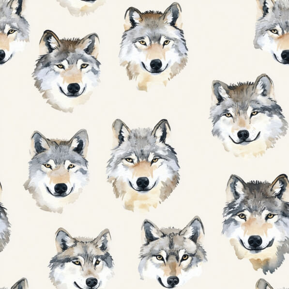 Download Pattern of Wolf Faces in Watercolor Patterns Online - Creative ...