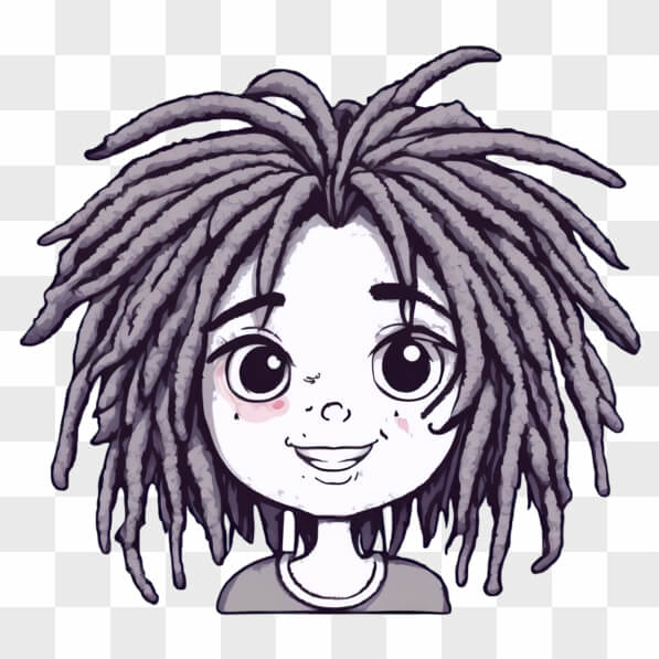 Download Cartoon character with dreadlocks and a cheerful smile ...