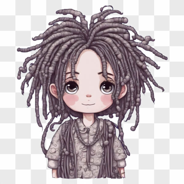 Download Whimsical Cartoon Character with Dreadlocks Cartoons Online ...