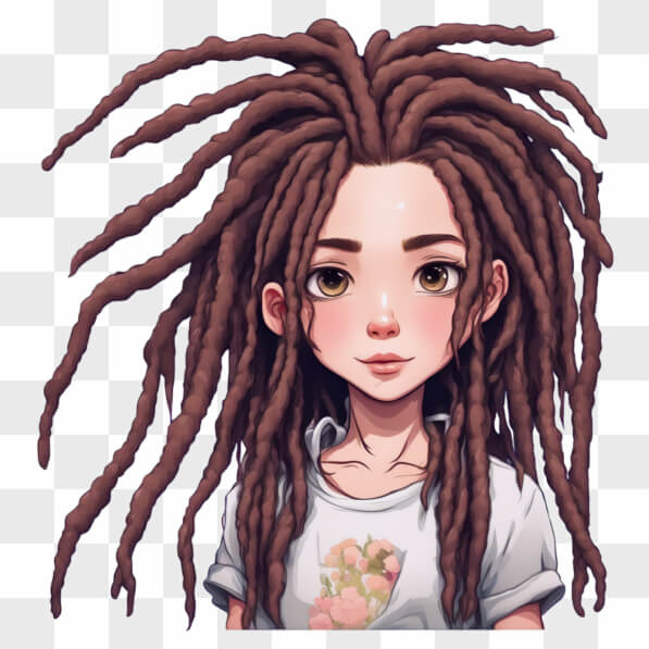 Descarga Retrato estilizado de una persona joven con rastas Cartoons En Línea - Creative Fabrica