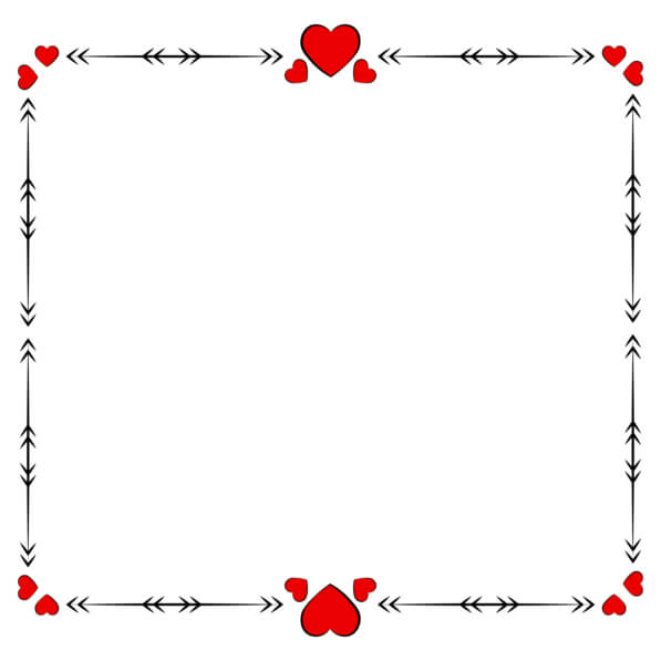 Download Romantic Decorative Border with Hearts and Arrows Frames ...