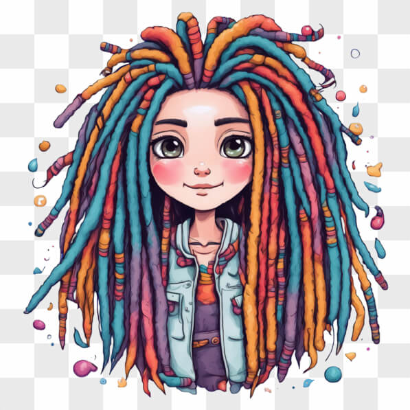 Download Colorful Cartoon Girl with Dreadlocks Cartoons Online ...