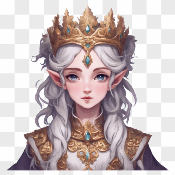 Download Fantasy Elven Character with Crown Cartoons Online - Creative ...