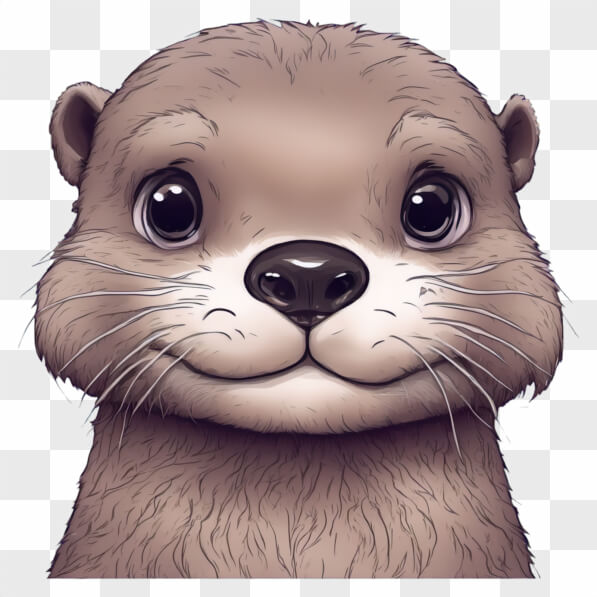Download Cute Cartoon Otter with Big Eyes and Smile Cartoons Online ...