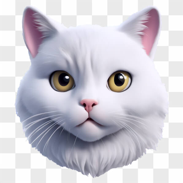 Download Cute Cartoon White Cat Face Cartoons Online - Creative Fabrica
