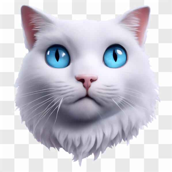Download Stylized White Cat Face with Blue Eyes Cartoons Online ...
