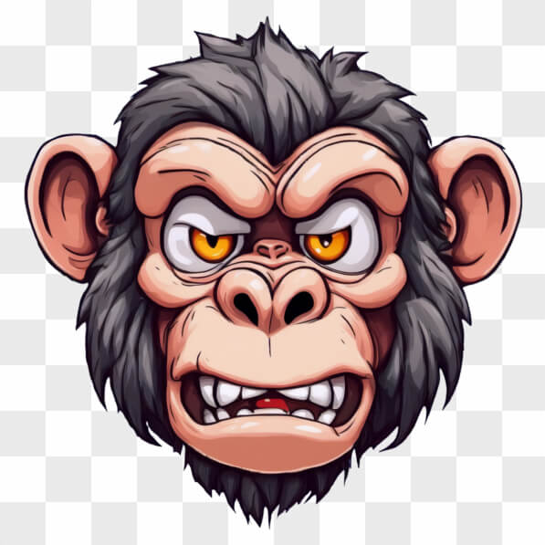 Baixe Rosto de Gorila de Cartoon Fierce Cartoons - Creative Fabrica
