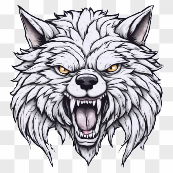 Download Fierce Wolf Head Illustration Cartoons Online - Creative Fabrica