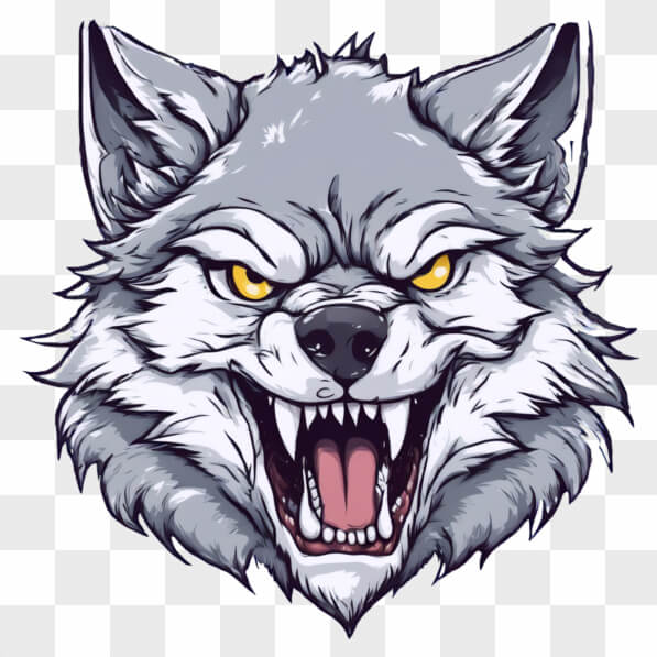 Download Angry Wolf Head Illustration Cartoons Online - Creative Fabrica