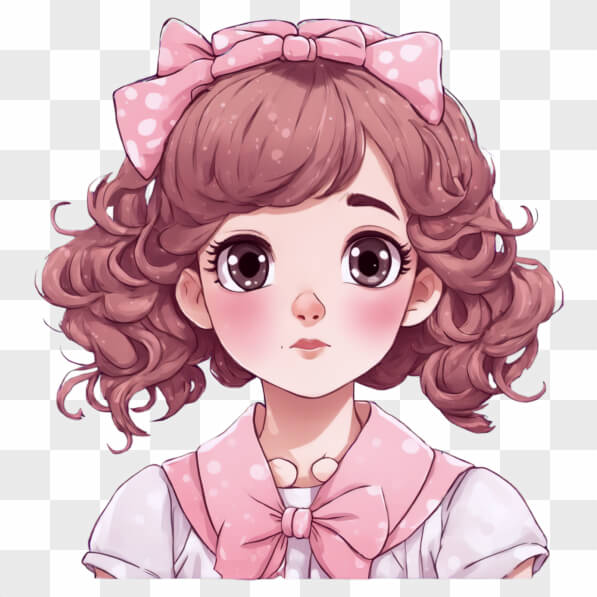 Descarga Personaje de dibujo animado lindo con lazo rosa Cartoons En ...