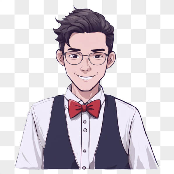 Download Cheerful Animated Character in Formal Attire Cartoons Online ...