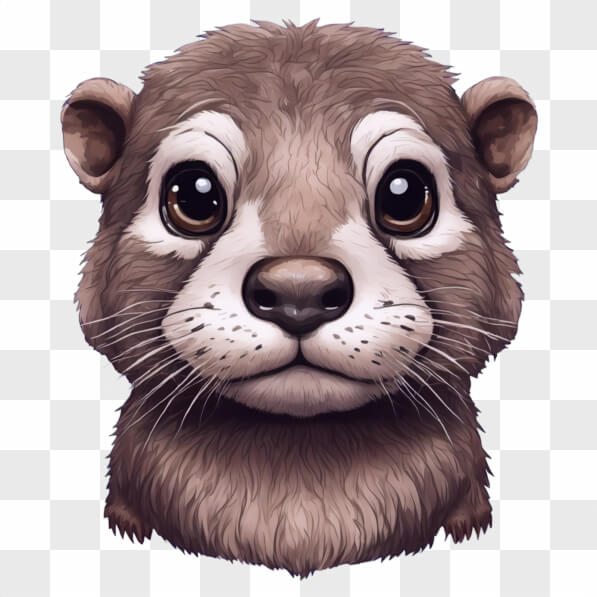 Download Cute Otter Face Illustration Cartoons Online - Creative Fabrica
