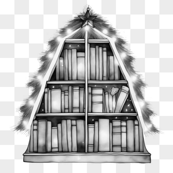 Download Bookshelf Shaped Like a Christmas Tree Sketches Online ...