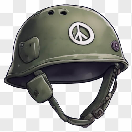 Download Stylized Military Helmet with Peace Symbol Cartoons Online ...