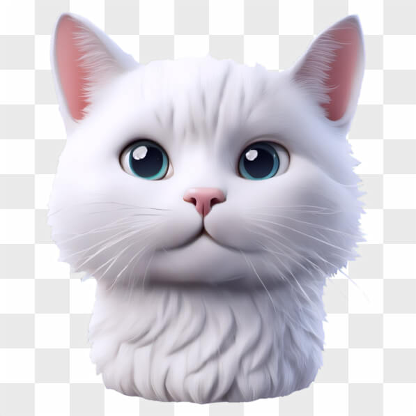 Download Stylized White Cat Face Cartoons Online - Creative Fabrica
