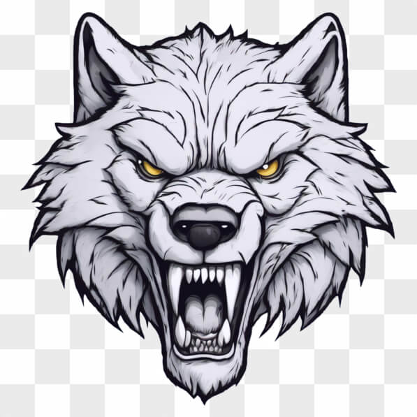 Download Fierce Wolf Head Illustration Cartoons Online - Creative Fabrica