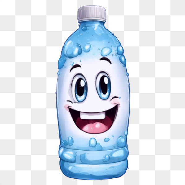 Download Cheerful Cartoon Water Bottle Cartoons Online - Creative Fabrica