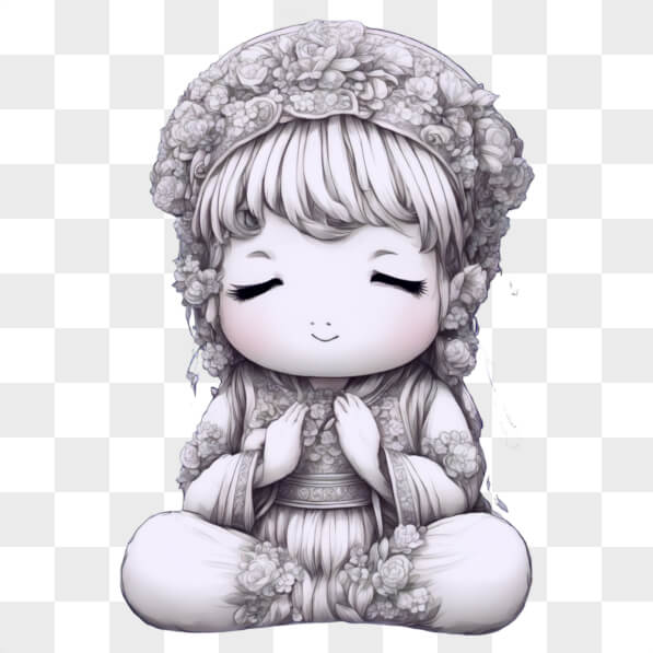 Download Serene Floral Character Illustration Cartoons Online ...