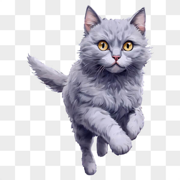 Download Animated Gray Cat in Motion Cartoons Online - Creative Fabrica