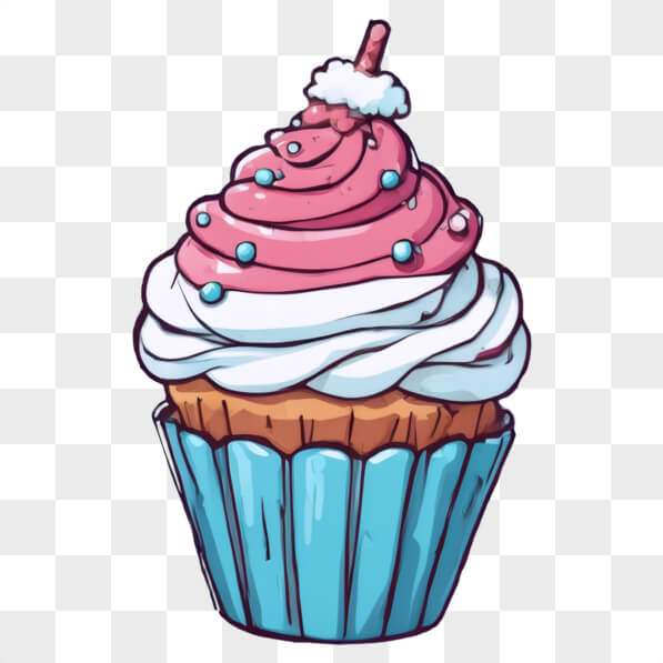 Descarga Cupcake Colorido con Glaseado y Pajilla Cartoons En Línea ...