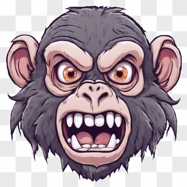 Download Angry Monkey Face Art Cartoons Online - Creative Fabrica