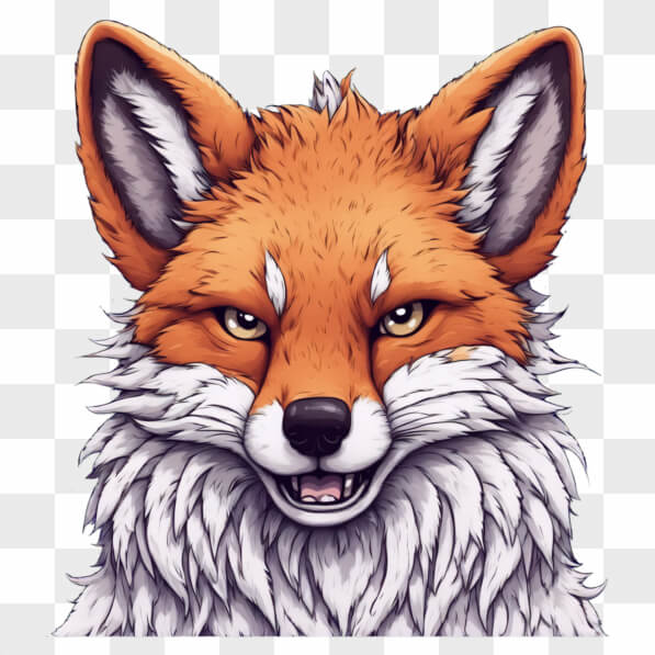 Download Illustrated Fox with Orange Fur Cartoons Online - Creative Fabrica