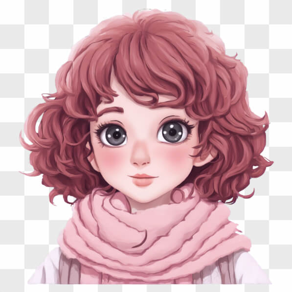 Download Illustration of a Young Girl with Curly Hair Cartoons Online ...