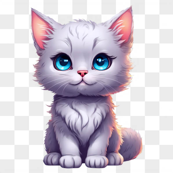 Baixe Gato animado fofo com olhos azuis Cartoons - Creative Fabrica