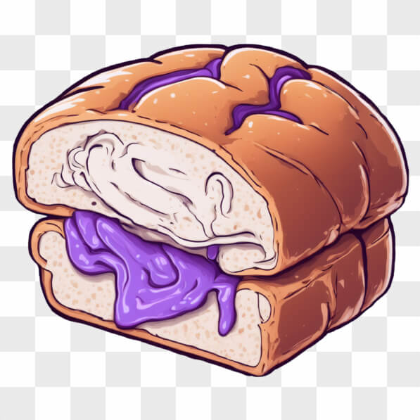 Download Cartoon Sandwich with Cream and Purple Filling Cartoons Online ...