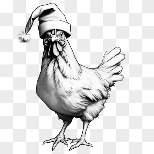 Descarga Pollo Festivo con Sombrero de Santa Bocetos En Línea ...