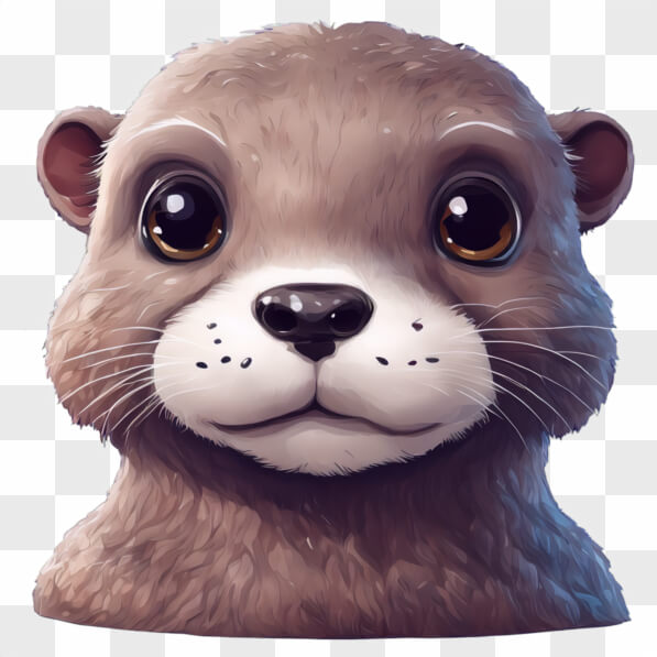 Descarga Ilustración de cara de nutria linda Cartoons En Línea - Creative Fabrica