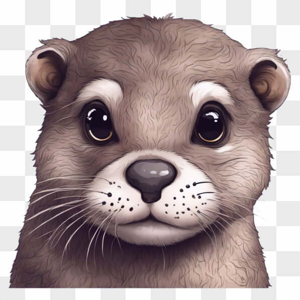 Download Cute Cartoon Otter Face Cartoons Online - Creative Fabrica