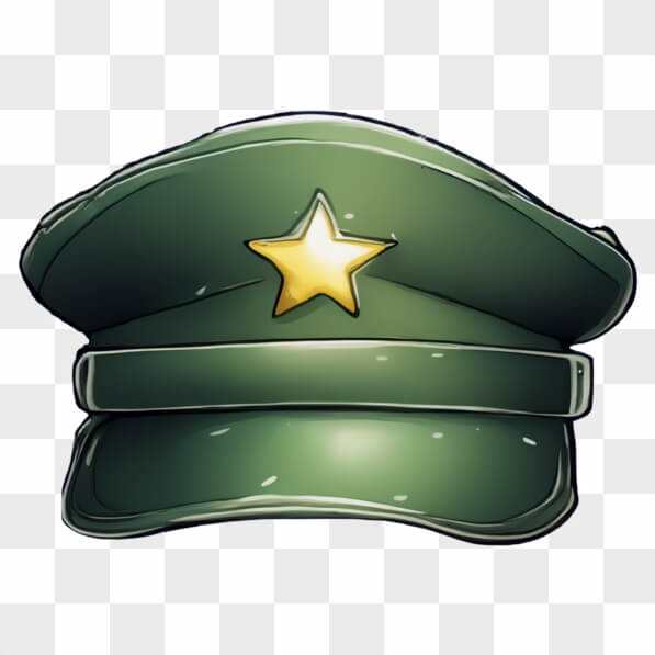Download Military Hat with Star Emblem Cartoons Online - Creative Fabrica